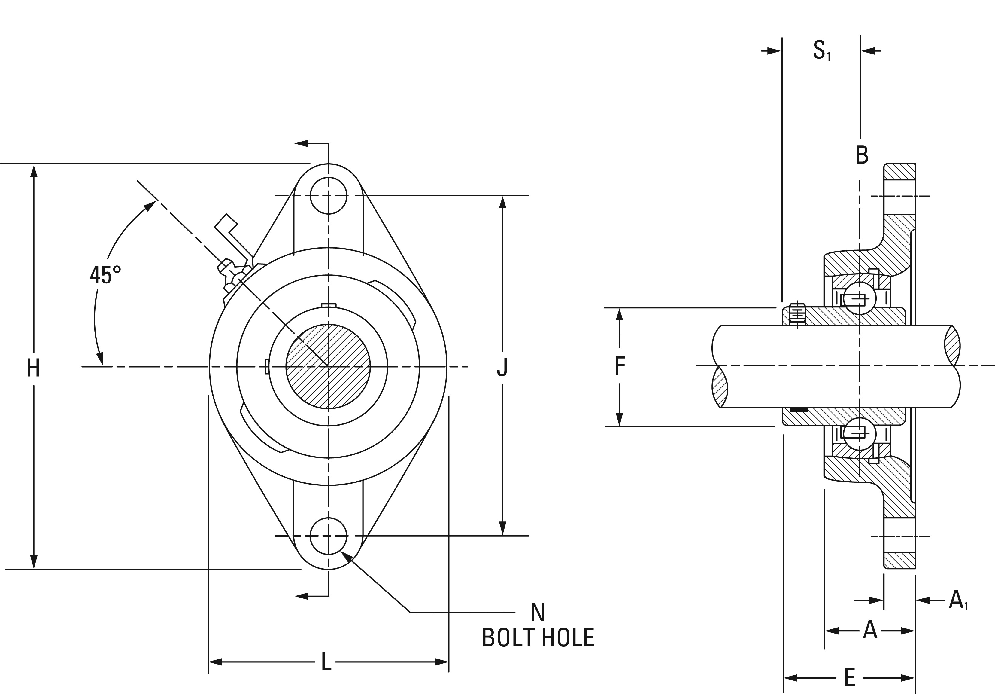 Part Number YCJT1 1/2, Fafnir® Two-Bolt Flanged Mounted Bearings ...